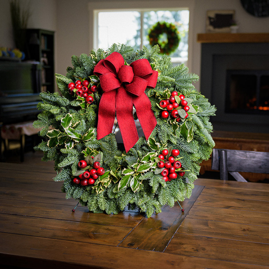 Fresh Holly Wreaths | Real Holiday Holly Wreaths | Lynch Creek Farm